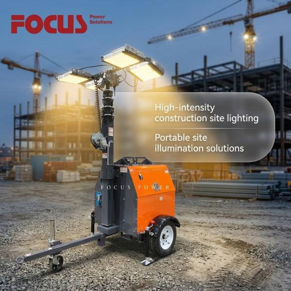 Quality Construction Sites Mobile Lighting Tower With Kubota Z482 Engine 350WX4 LED Lamps for sale