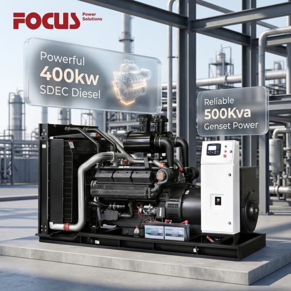 Quality 400kw 500 Kva SDEC Diesel Generator Set Silent Type Genset 50Hz / 60Hz Frequency for sale