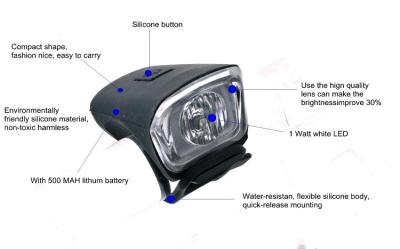 Cina Ultra faro a pile IPX4 della bicicletta di luminosità 6cm in vendita