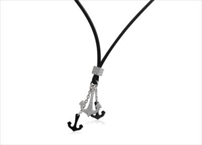 China 925 Silver and ceramic anchor necklace for sale