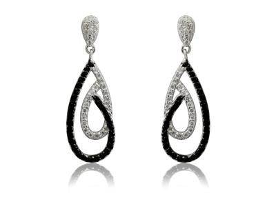 China Rhodium plated 925 Sterling Silver cubic zirconia drop earrings for women IE1136 for sale