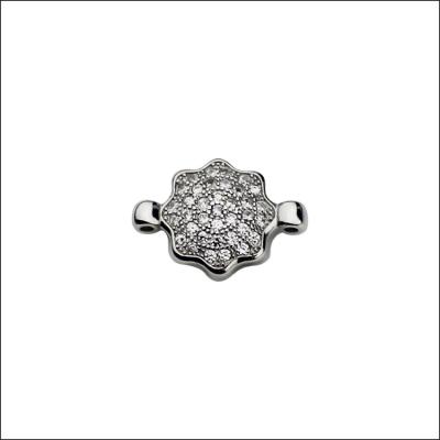 China Custom Flower Kids 925 Sterling Silver Bracelet Component with micro setting IB1075 for sale