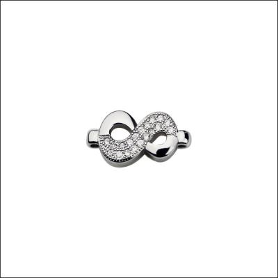 China Small Cubic Zirconia 925 Sterling Silver bracelet parts components Infinity Shape IB1078 for sale