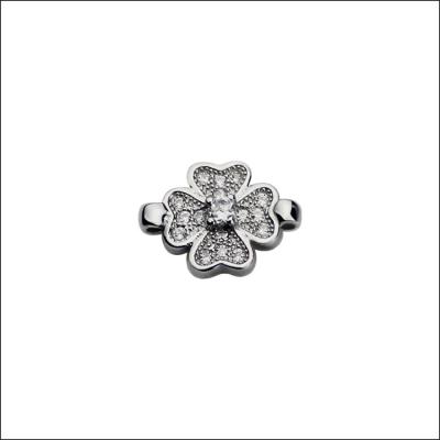China Ladies 925 Sterling Silver Bracelet Accessories Clover Shaped , micro setting IB1079 for sale