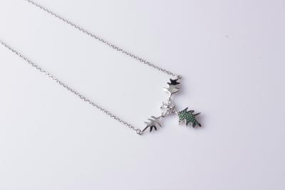 China Women 925 Sterling Silver Necklace With Christmas Tree , CZ jewelry For Engagement IP1380 for sale