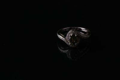 China Custom jewelry Silver cz rings with oval color stone for Wedding IR1168 for sale