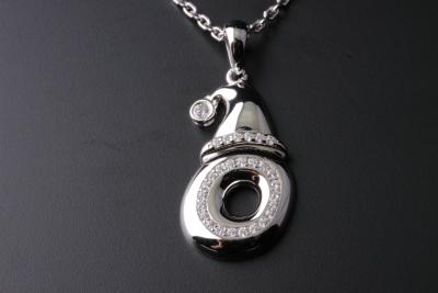 China Beautiful 925 silver pendant letter O with white AAA CZ For Engagement , Gift IP1362 for sale