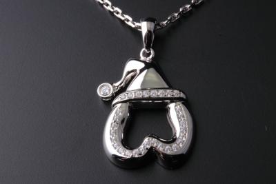 China Ladies 925 silver pendant letter W with white CZ For Engagement , Gift IP1370 for sale