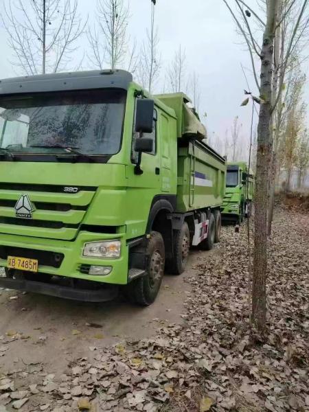 Quality Howo 380 Dump Truck Used 8x4 380HP Second Hand Dump Trucks Green for sale