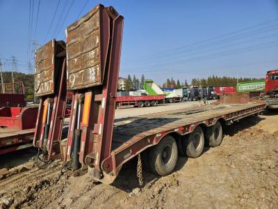 China Load 50T Low Bed Semi Trailer Used Semi Lowbed Trailer 50000kgs for sale
