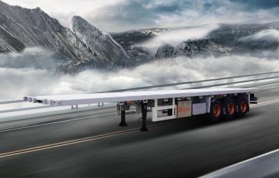 China Used Lucksun Flatbed Semi-Trailer 12.4m x 2.5m 50T Capacity for sale