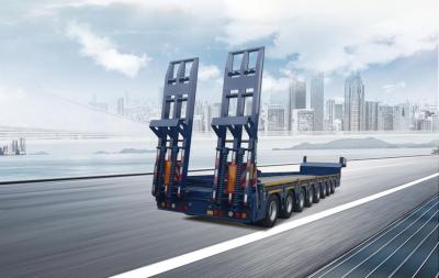 중국 럭선 18m 로우 플랫 세미 트레일러 100T 용량 4.0mm 베이스 플레이트 판매용