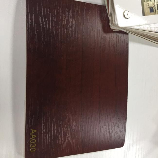Wood texture foil sample on MDF board