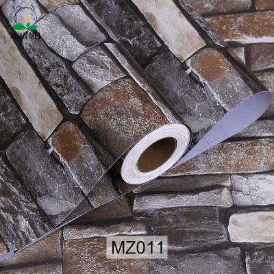 Cina 3D Stone Brick Carta da parete 3D Wallpaper rimovibile Sticker di carta da parati in stile vintage in vendita