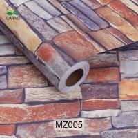 China Interior 3D Wall Stickers Waterproof 5M 3D Wallpaper Brick Stone Rustic Effect for sale