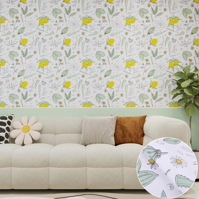 China Home Decoration Floral Peel And Stick Wallpaper Glossy Floral Adhesive Contact Paper for sale