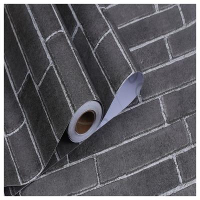 China Vinyl Embossed 3D Brick Stone Wallpaper DIY 3D Effect Brick Stone Wallpaper for sale
