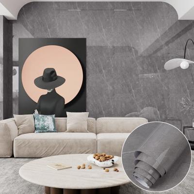 China OEM Marble Effect Kitchen Wallpaper Dark Grey Marble Tile Effect Wallpaper for sale