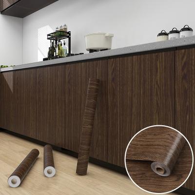 China Voeg een vleugje elegantie toe aan uw huis met klassieke stijl 3D hout graan behang sticker strepen plaid Te koop