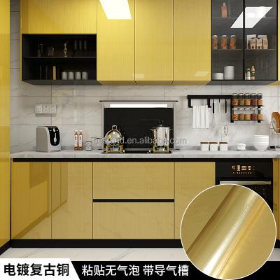 Cina Moderna finitura alta lucente fai da te film metallico fibroso peeling stick carta da parati autoadesiva per la decorazione dei mobili domestici in vendita