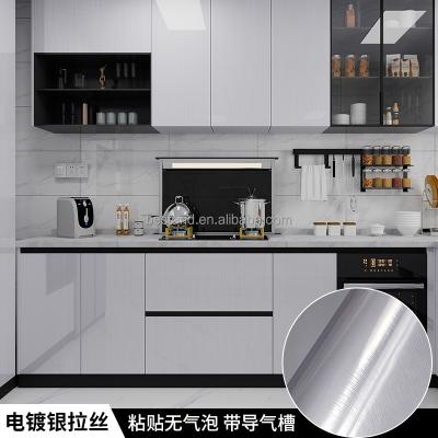 Cina Moderna finitura alta lucente fai da te film metallico fibroso peeling stick carta da parati autoadesiva per la decorazione dei mobili domestici in vendita