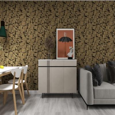 Cina Carta da parati 3D di tessitura in legno di vinile antistatico per disegni di legno d'epoca in vendita