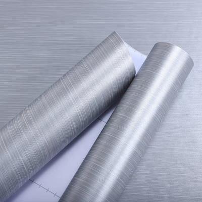 中国 PVC シルバー メタリック 壁紙 皮とスティック 電子機器のためのステンレス鋼の接触紙 販売のため
