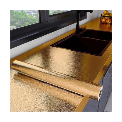 China PVC Removable Gold Metallic Wallpaper Aluminum Gold Foil Wallpaper for sale