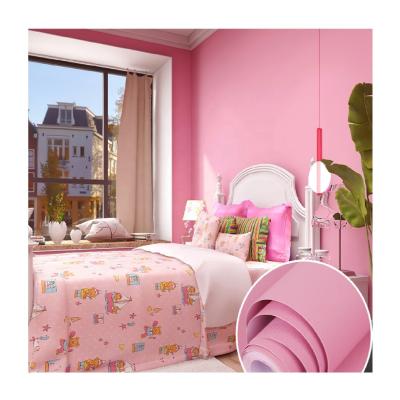 China OEM Service Self Adhesive Wallpaper Pink Peel and Stick Solid Pink Contact Paper Vinyl Wallpapers for sale
