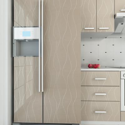 China High Glossy Self Adhesive PVC Vinyl Waterproof Oil Proof Film Wallpaper for Kitchen Cabinet Wardrobe Modern Design Style for sale
