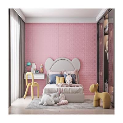 Cina Soft Packages Design Stile impermeabile impermeabile 3D PE Foam Brick Sticker 10mm Spessore Bianco Colorato Tapete da Parete Decorativo in vendita