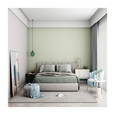 Cina Soft Packages Design Stile impermeabile impermeabile 3D PE Foam Brick Sticker 10mm Spessore Bianco Colorato Tapete da Parete Decorativo in vendita