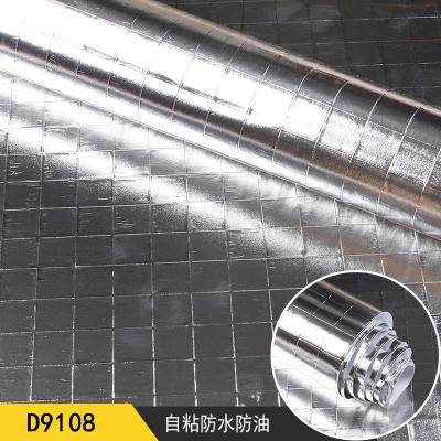Cina Adesivo di foglio di acciaio ad alta lucentezza impermeabile per il muro della cucina carta da parati di foglio di acciaio e oro anti-olio in vendita