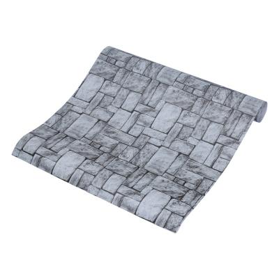 China Vinyl Adhesive Stone Brick Wallpaper Modern 3D Design for Home Decor Vintage Style for sale