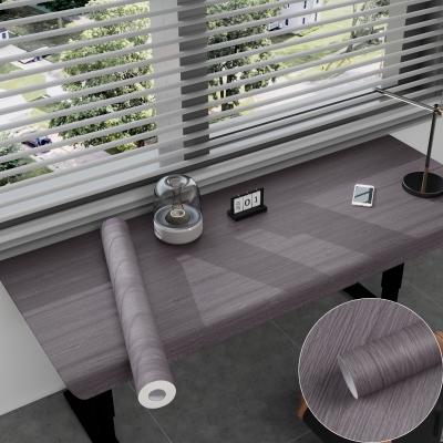 중국 목재 곡물 PVC 자체 접착 벽지 방수 현대 갈색 판매용