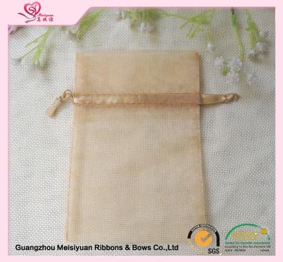 中国 シャンペンの結婚式のドローストリング袋、10 * 15cm のドローストリングのギフト袋の環境友好的 販売のため