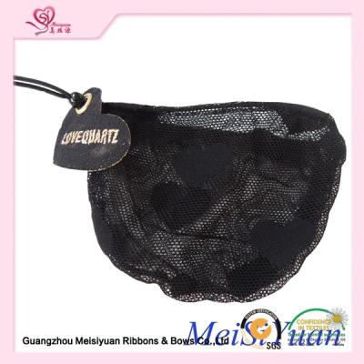 中国 受け入れられる香水瓶 ODM のための刺繍のラベルの黒のレースのドローストリング袋 販売のため