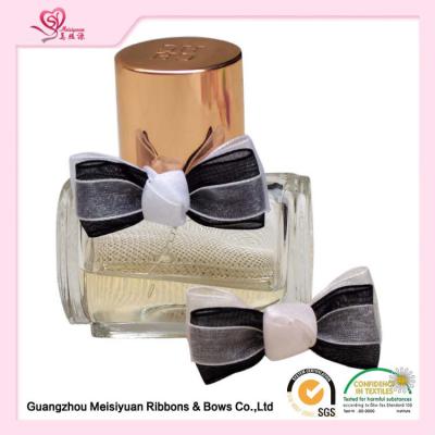 Cina Il nastro su ordinazione dell'organza colore nero/bianco si piega con il ciclo elastico pre legato in vendita