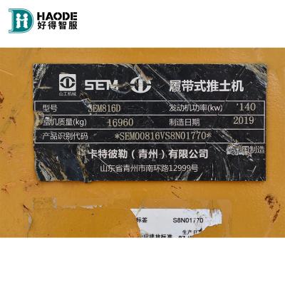 Chine 17 tonnes 131kw Shantui SEM816D Bulldozer à rampe Bulldozer utilisé Avec 4,3m3 pour la construction à vendre