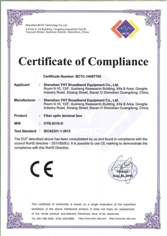 RoHS - Shenzhen YHT Broadband Equipment Co. Ltd