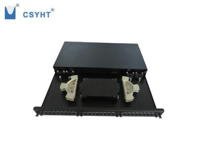 中国 コンパクト デザインのブラック ボックス繊維パッチ盤ガイド・レール無し426x221.5x42mm 販売のため