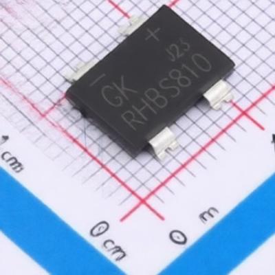 China Surface mount bridge rectifier GOODWORK RHBS810 with matte tin plated leads and polarity marking on body for sale