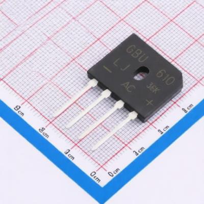 China Single phase silicon bridge rectifier LangJie GBU610 featuring 1000 volts maximum DC blocking voltage for sale