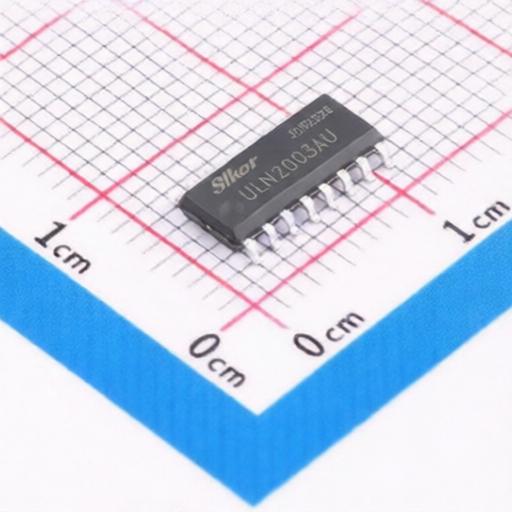 Quality High current Darlington transistor array Slkor ULN2003AU featuring seven NPN pairs for relay lamp and display driver for sale