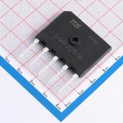 China molded plastic three phase bridge rectifier TOS SGBJ2516 with low reverse leakage and high surge current for sale