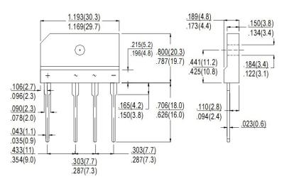 China 10 amp single phase bridge rectifier SMC GBJ1006TB glass passivated molded plastic case plated leads for sale