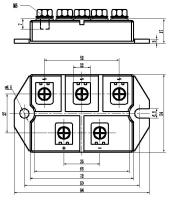 China Three phase bridge rectifier module YANGJIE MD200S08M5 with 200 amp continuous forward current and 800 volt blocking voltage for sale