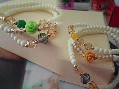 China Fashion woman glass crystal bracelets & necklaces for sale