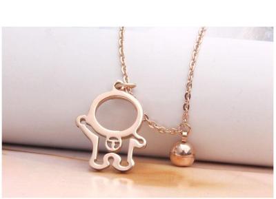 China Forme a mujeres la joyería el oro pendiente de acero titanium del collar 14k plateado con la pequeña campana en venta
