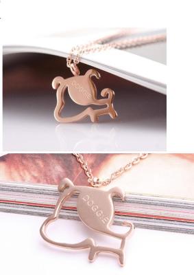 China Forme a mujeres la joyería collar plateado el oro pendiente de acero titanium del perrito del collar 14k en venta